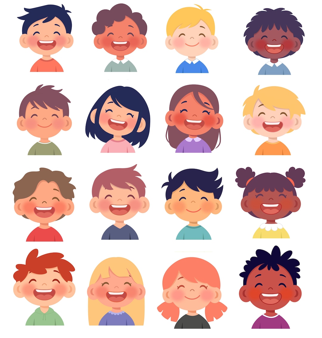 Child Face Clip Art, Smiling Face Clip Art, Child Laughing Face Clip ...