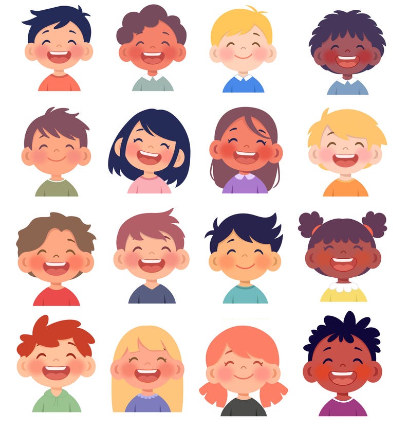Child Face Clip Art, Smiling Face Clip Art, Child Laughing Face Clip ...