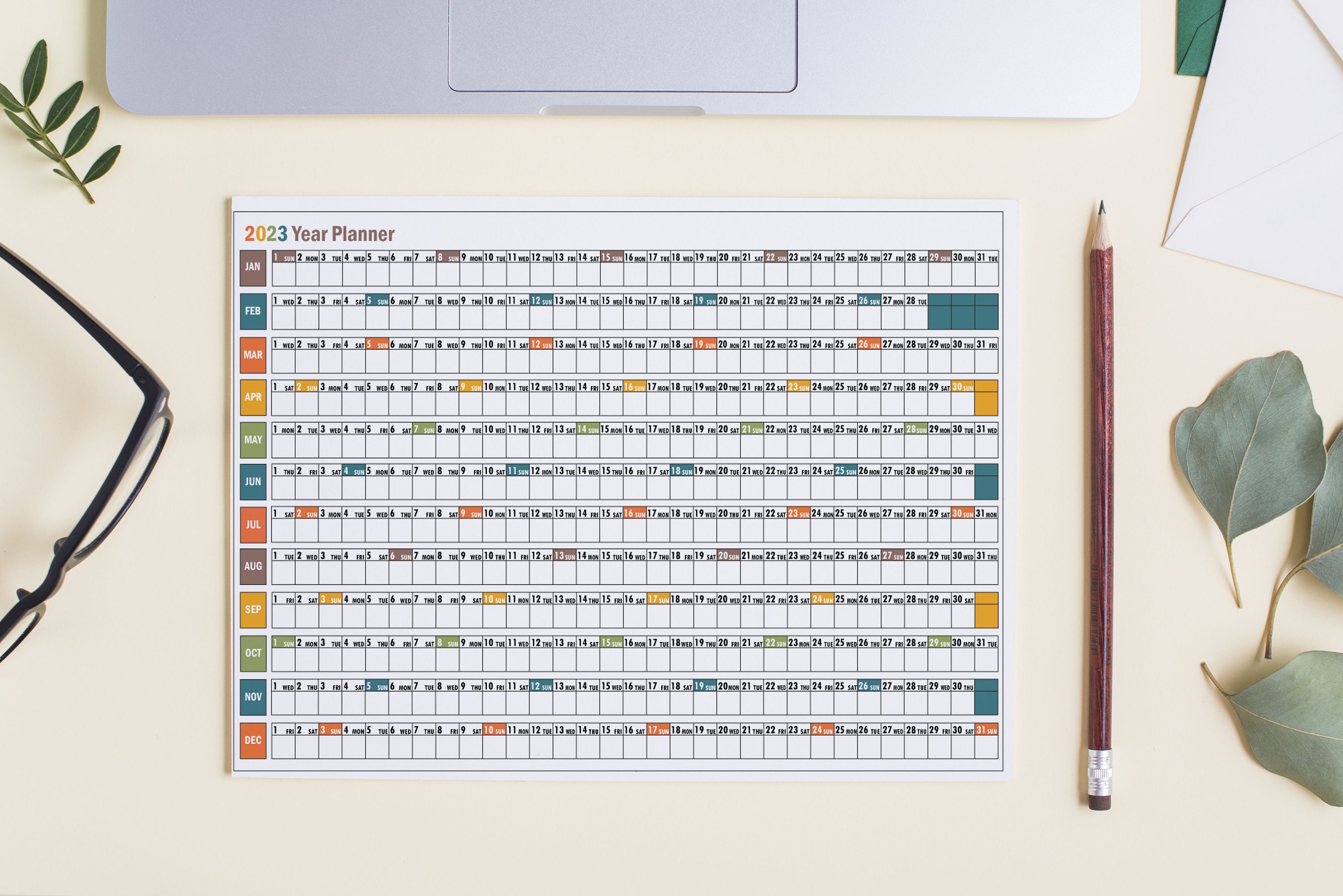 Year Planner Printable 2023 Yearly Planner Year at a Glance - Etsy