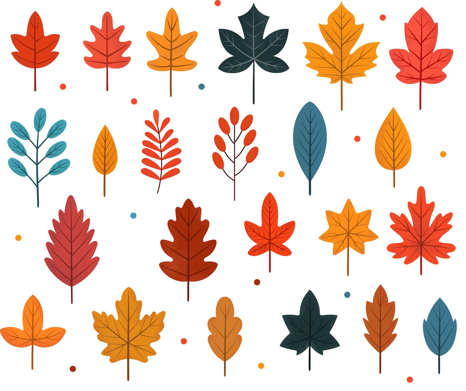 Autumn Leaves Clipart,fall Elements Clipart, Autumn Leaves, Fallen ...