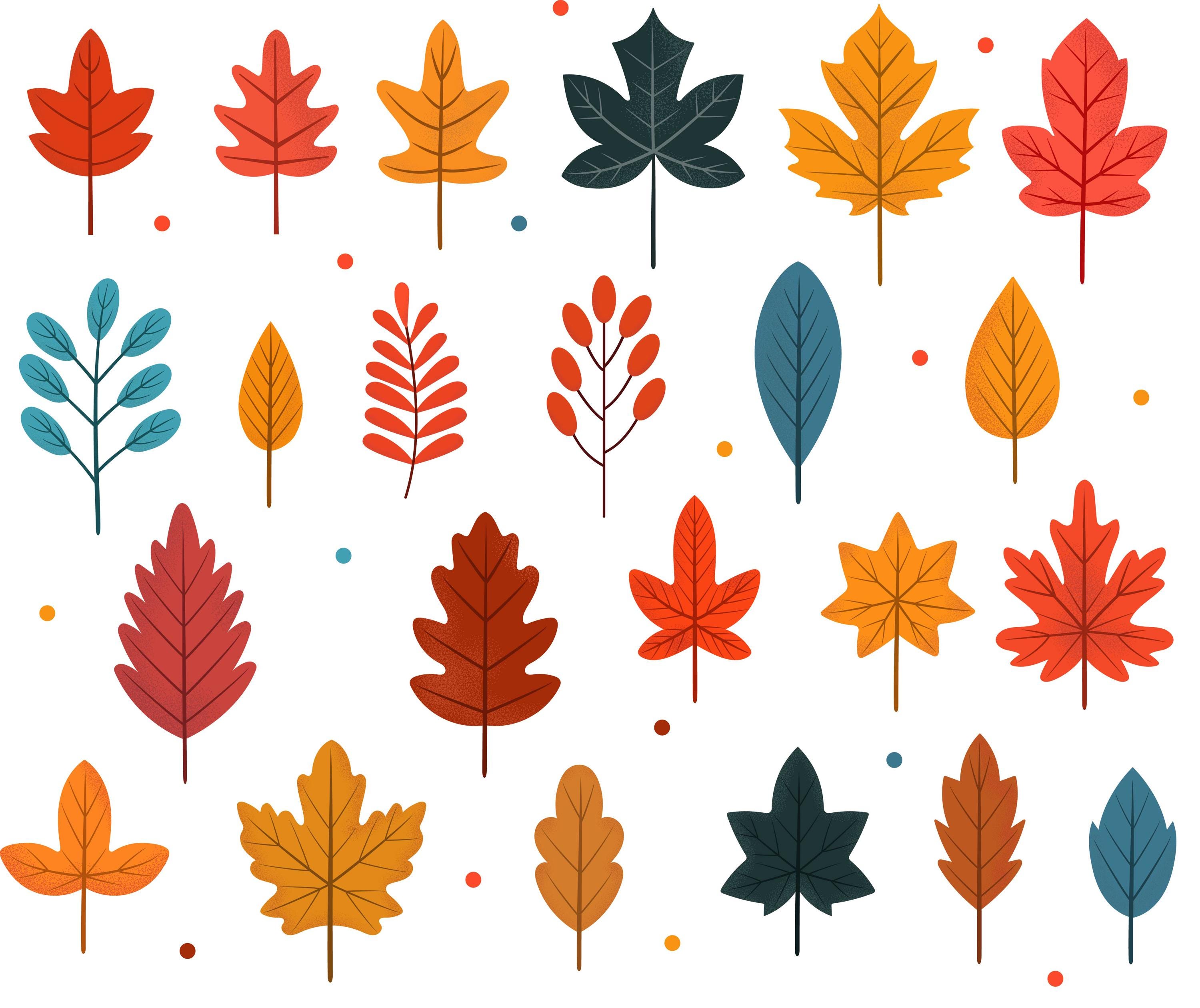 Autumn Leaves Clipart,fall Elements Clipart, Autumn Leaves, Fallen ...