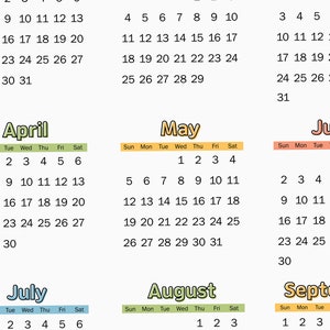2024-25 Calendar Printable, Yearly Calendar,one Page Calendar, Year at ...