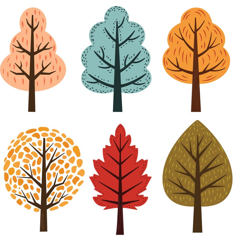 Autumn Tree Clipart,fall Elements Clipart, Autumn Tree, Fallen Tree ...