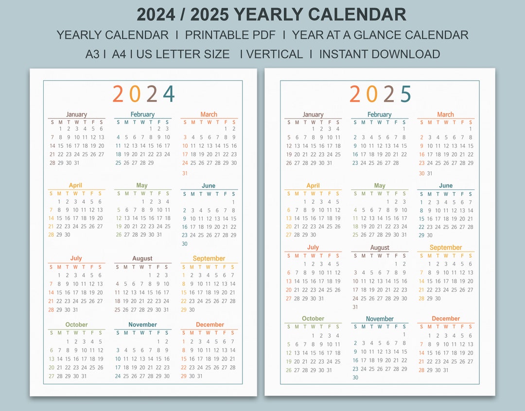 Calendario 2024-25 imprimible, Calendario anual, Calendario de una ...