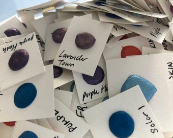 Watercolor Dot Sample Card - Etsy