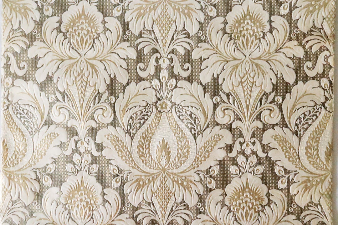 Retro Wallpaper - Mid Century Paper - Baroque Wallpaper - Damask ...