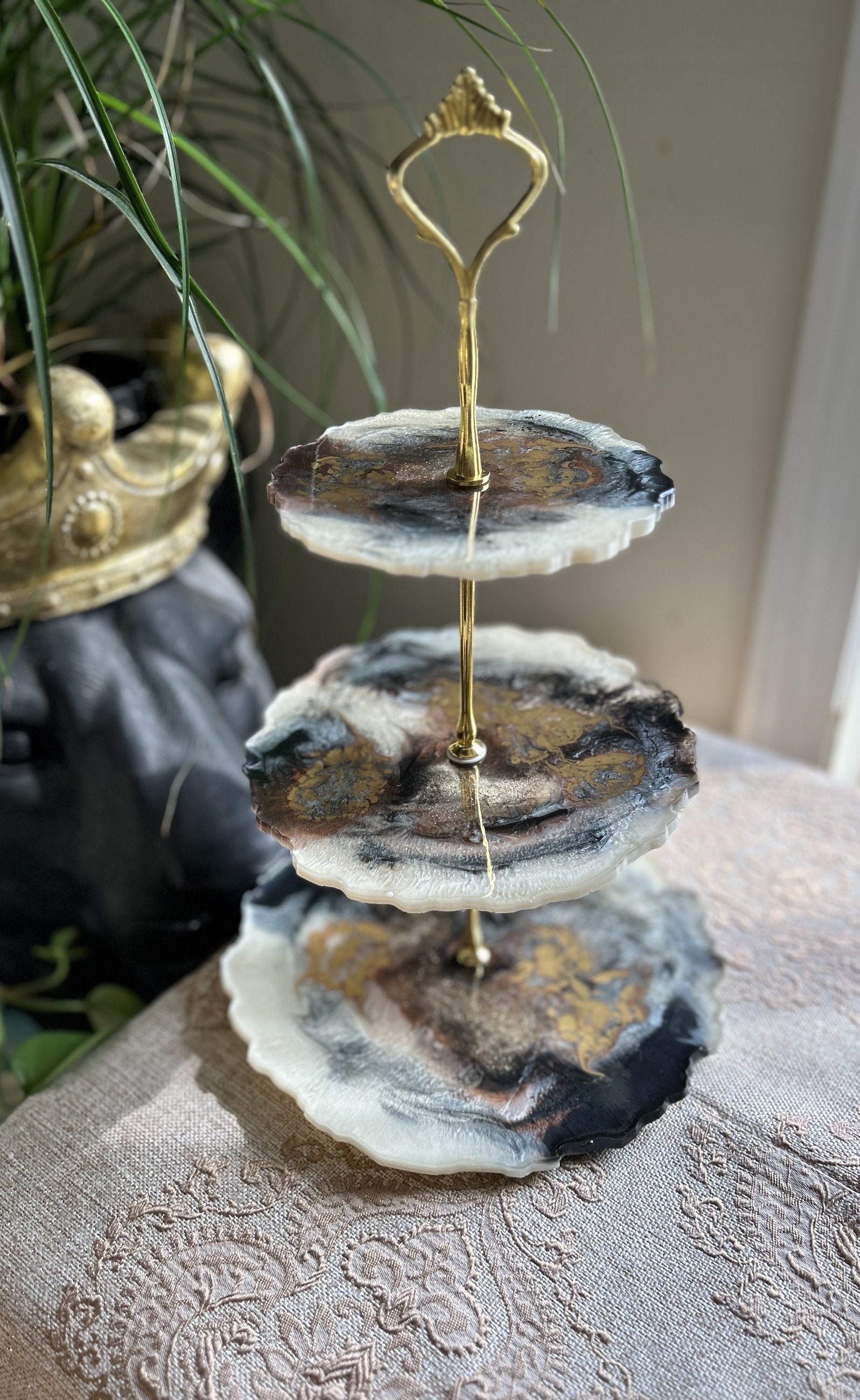 Titanium/gold/onyx 3 Tier Display Tray - Etsy