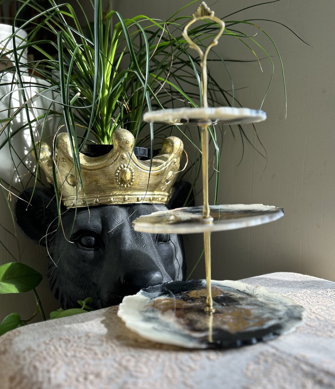 Titanium/gold/onyx 3 Tier Display Tray - Etsy