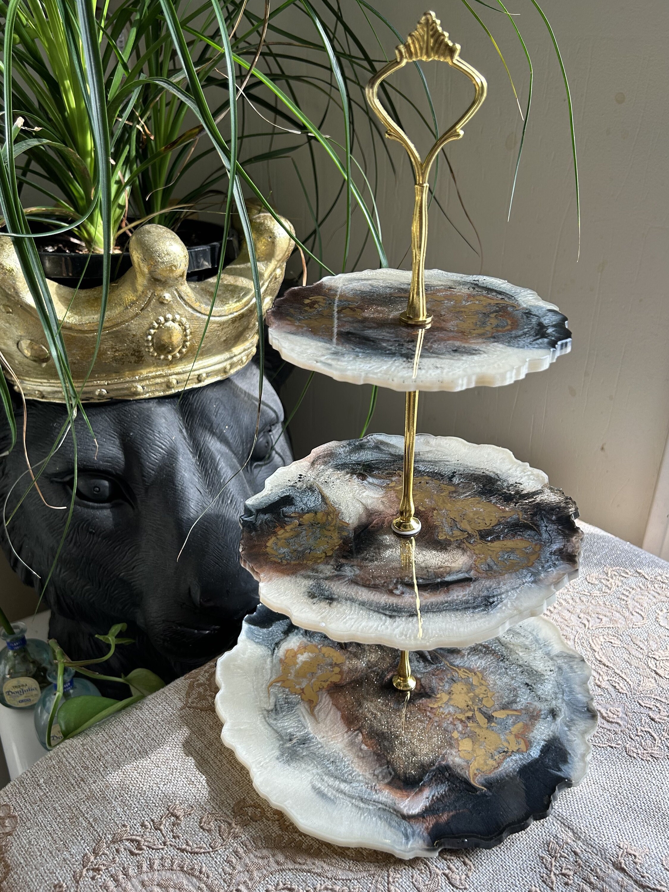 Titanium/gold/onyx 3 Tier Display Tray - Etsy