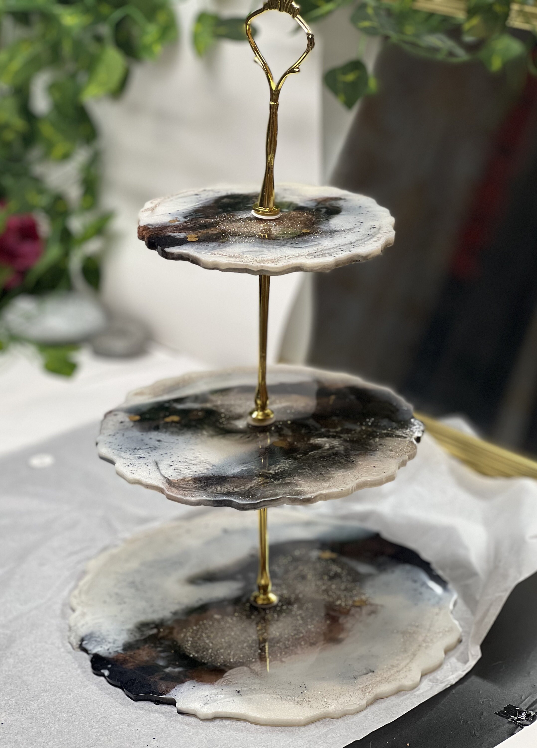 Titanium/gold/onyx 3 Tier Display Tray - Etsy
