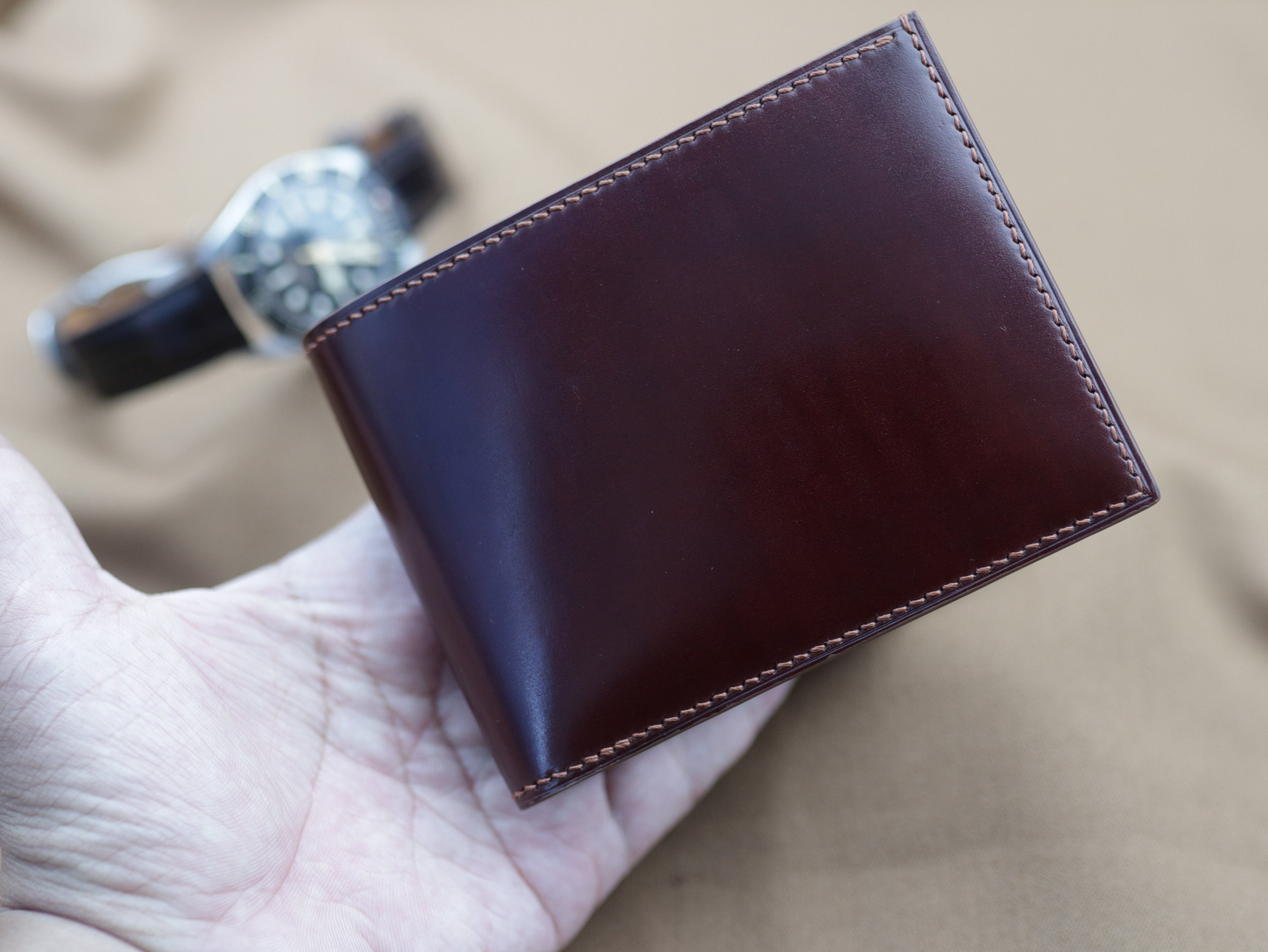 Shell Cordovan Leather Wallet Shell Cordovan Wallet - Etsy