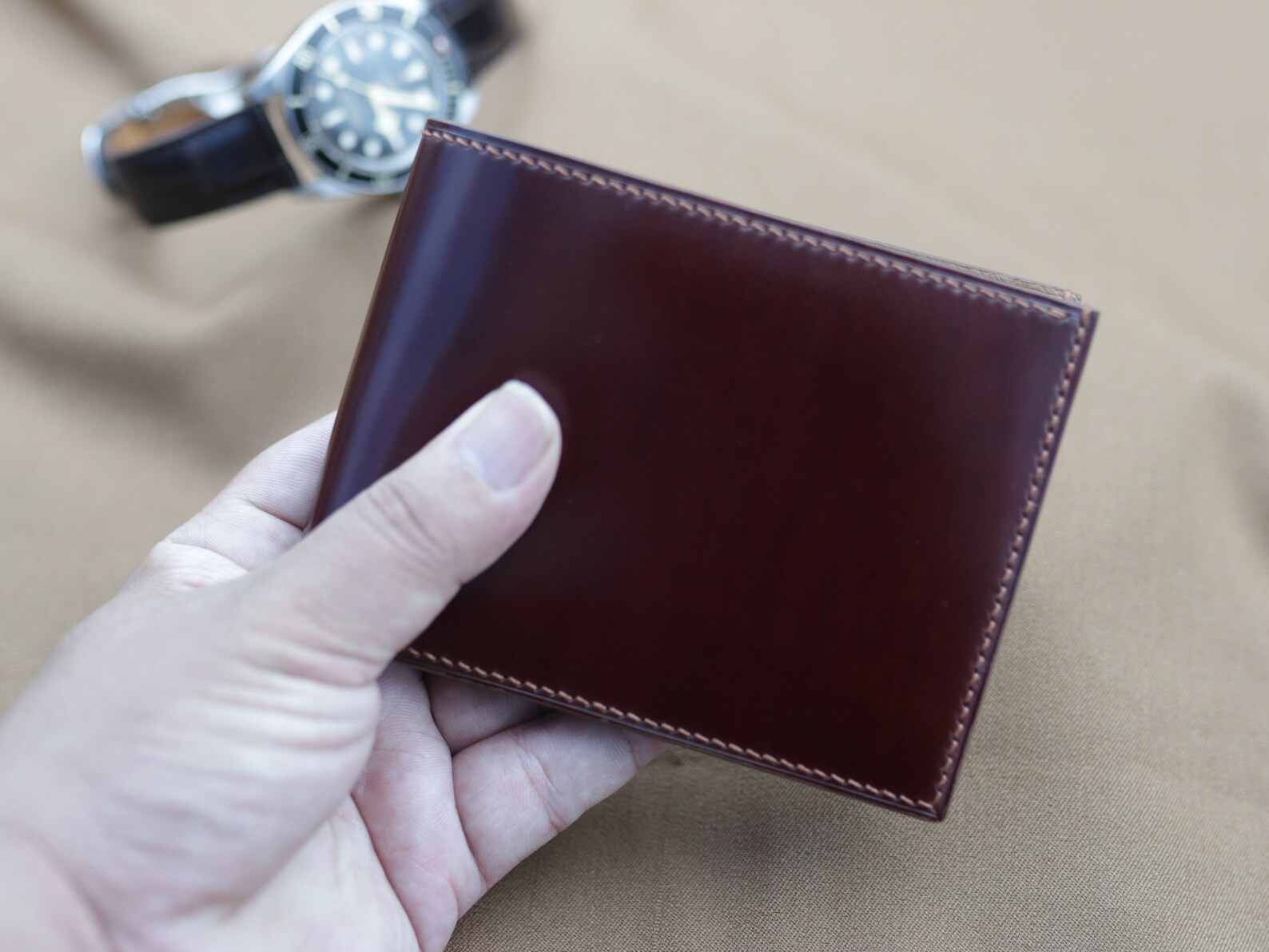 Shell Cordovan Leather Wallet Shell Cordovan Wallet - Etsy