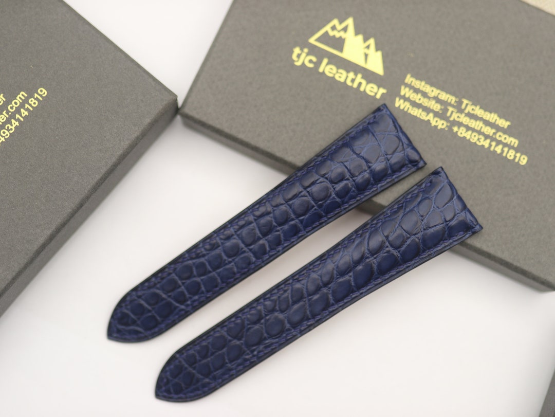 Genuine Flank Alligator Watch Strap for Double Fold Clasp Flank ...