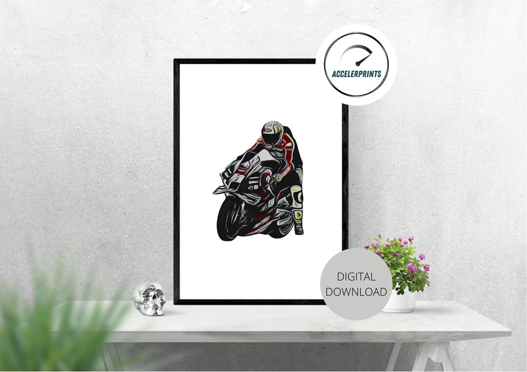 Impresión de piloto de Moto GP, póster de moto gp, impresión de ...