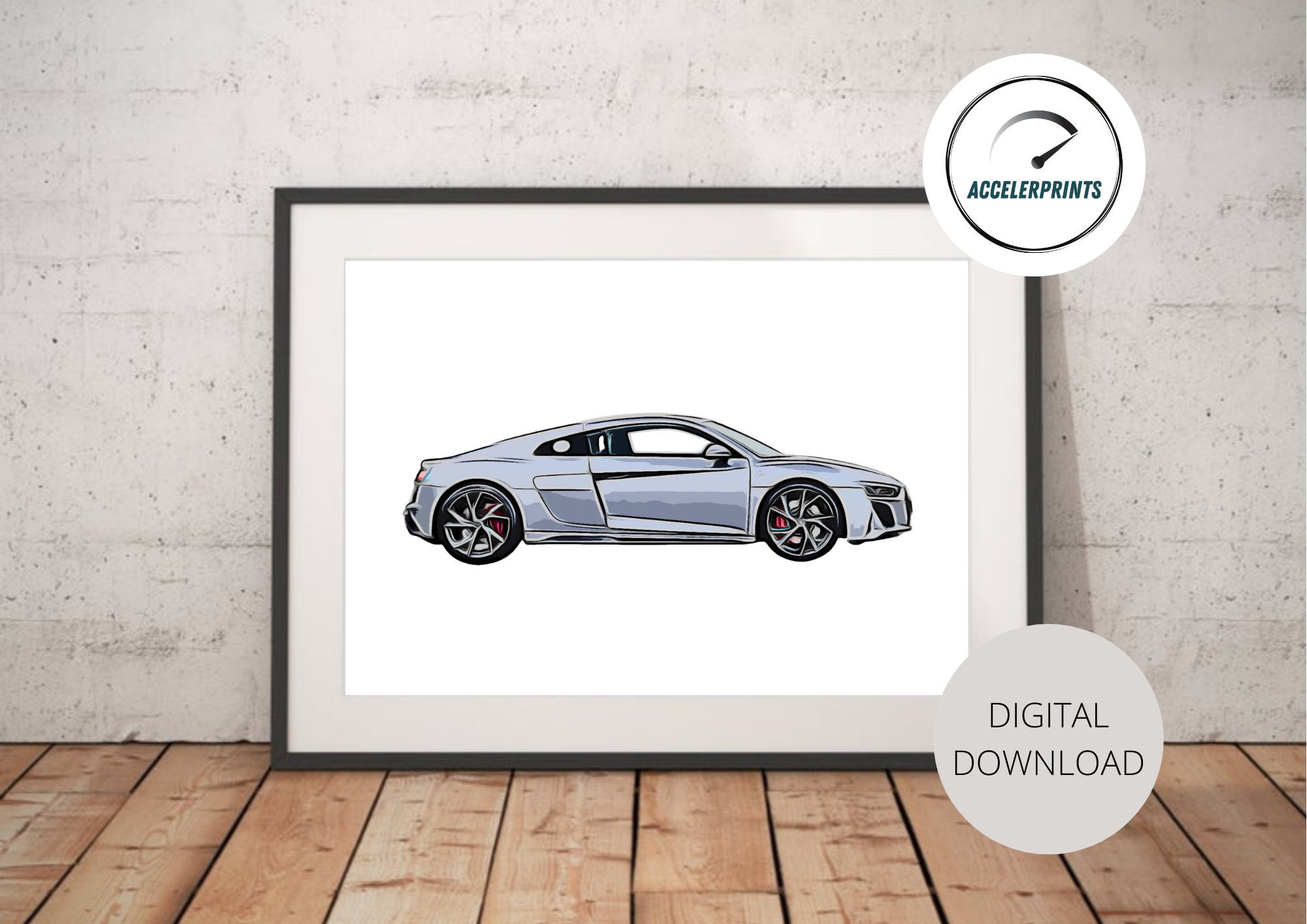 Audi R8, Audi R8 Poster, Audi print, Audi Wandkunst, Audi Dekor, Audi ...