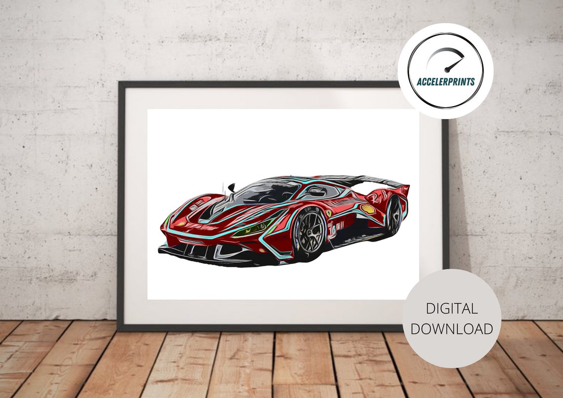 Le Mans Ferrari Print, Le Mans Artwork, Le Mans Poster, Race Car ...