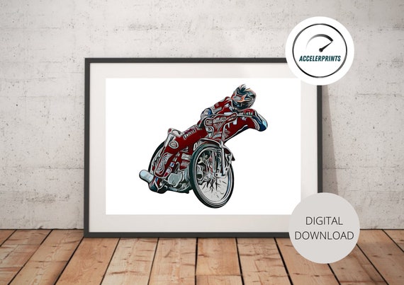 Speedway bike print Speedway poster motorcycle print | Etsy