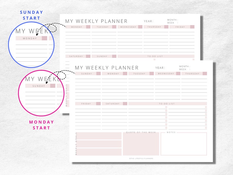 Weekly Planner Printable: Goal Setting, To-do List (digital Download ...
