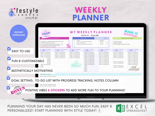 Excel Planner Template Digital Planner Bundle to Do List - Etsy Canada