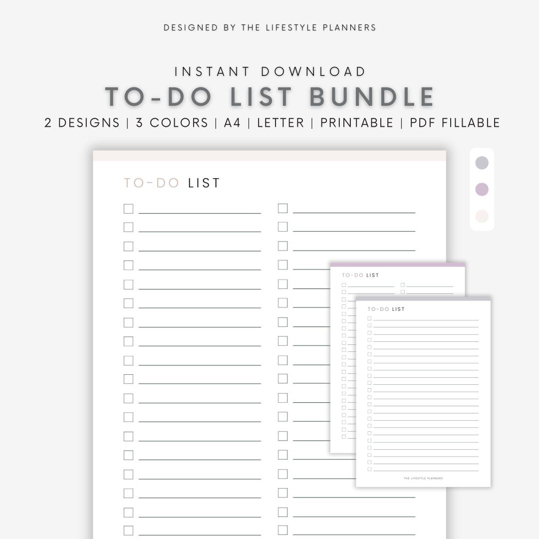 To Do List Printable Daily to Do PDF Fillable to Do List Organizer ...