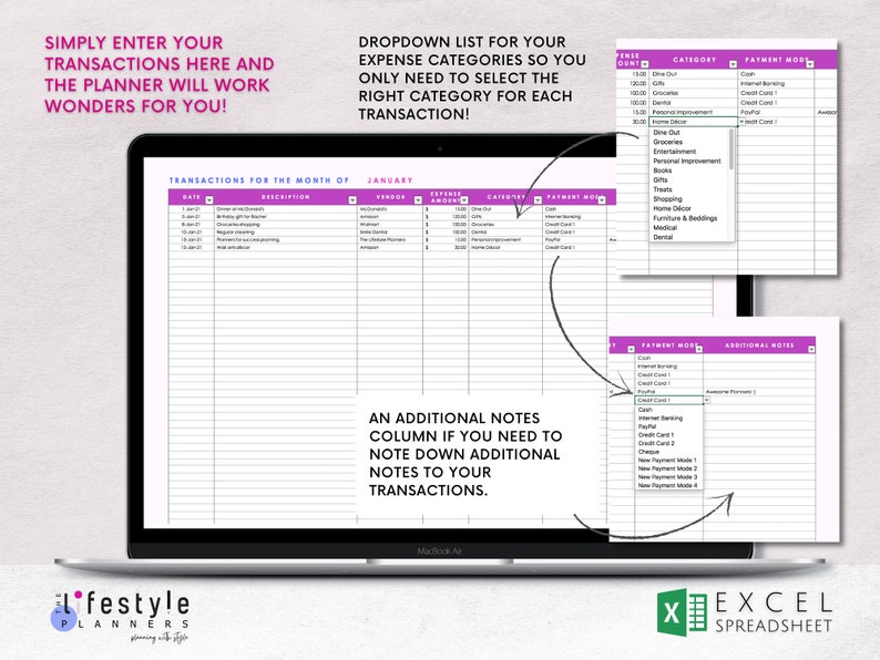 Monthly Budget Planner: Simple Finance Tracker, Excel Template (digital ...