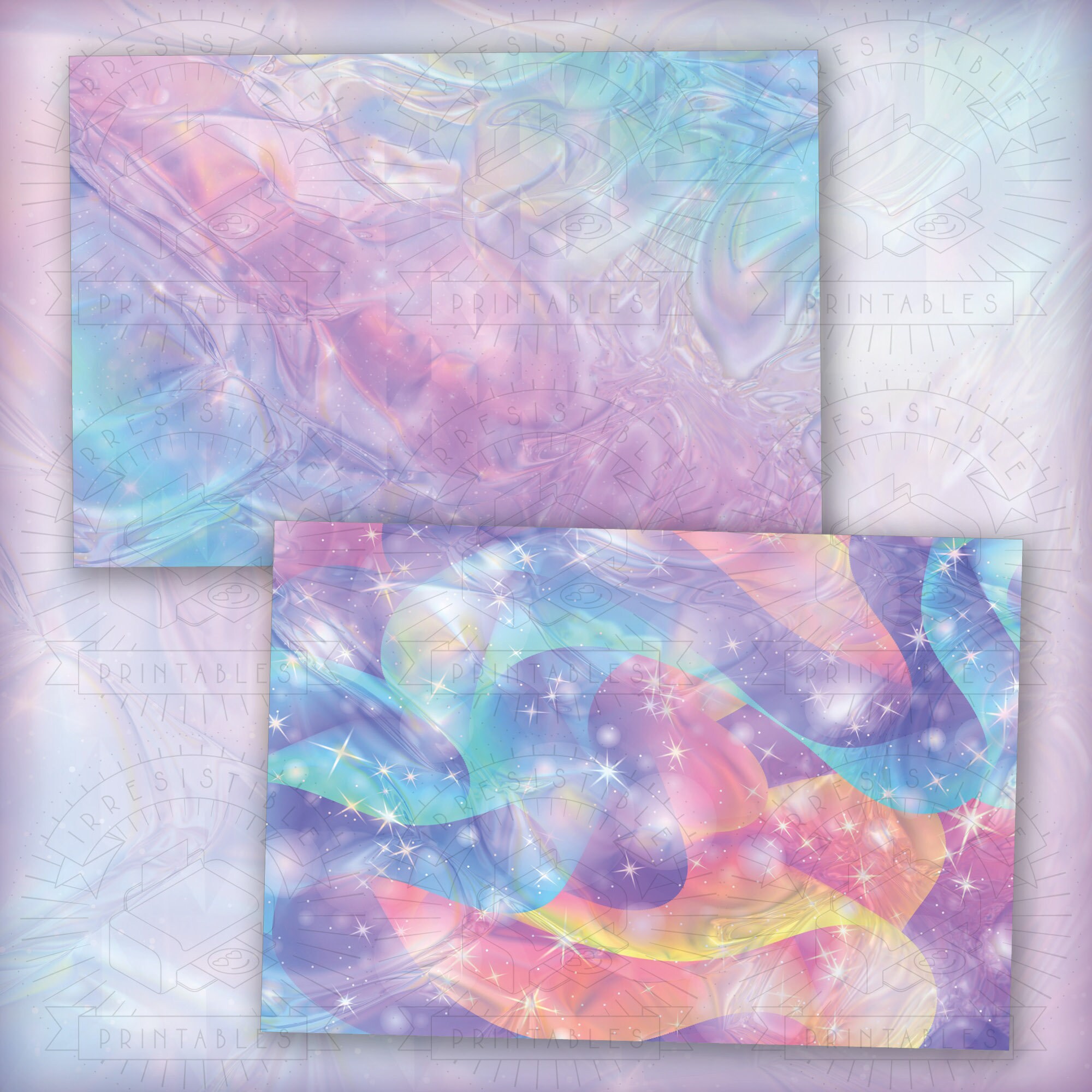 Holographic Diamond Printable Backing Papers: Digital | Etsy