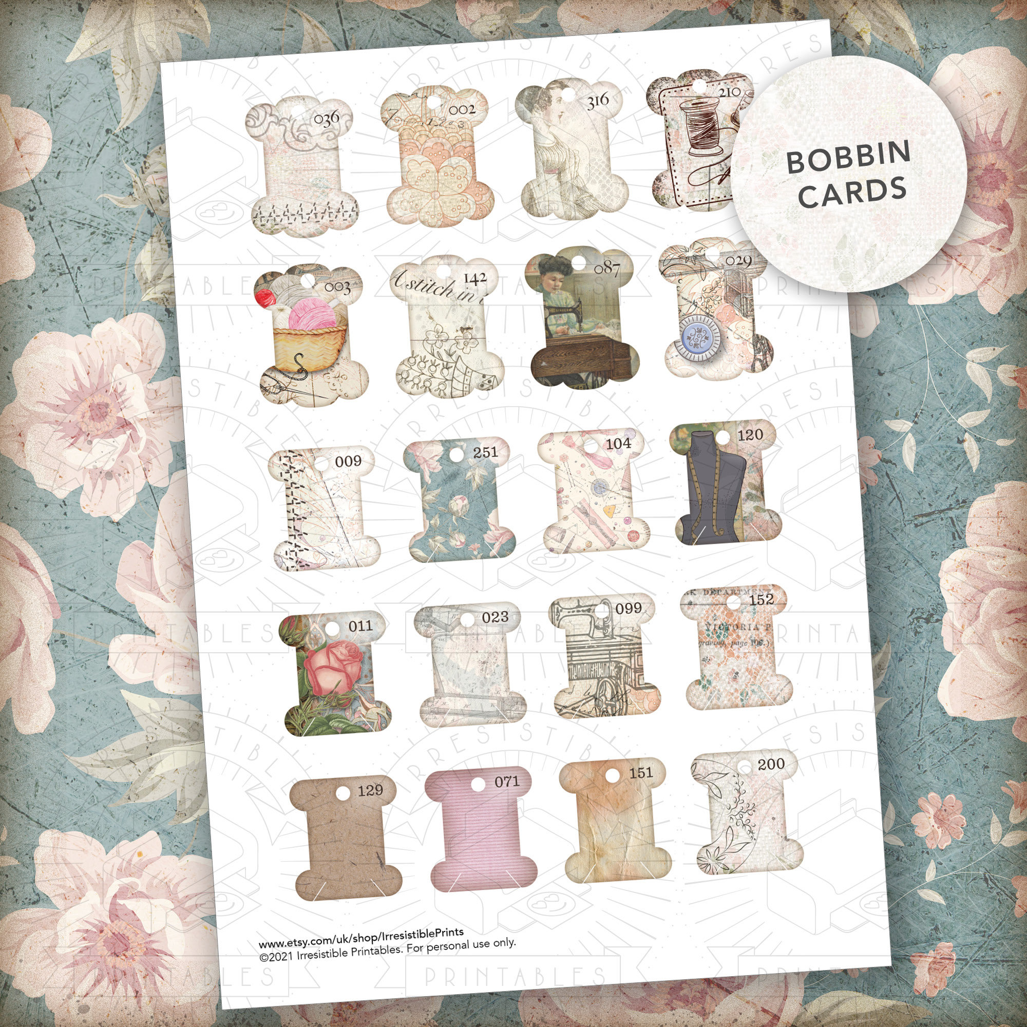 Vintage Sewing Ephemera Printable Pack: Digital Download - Etsy Canada