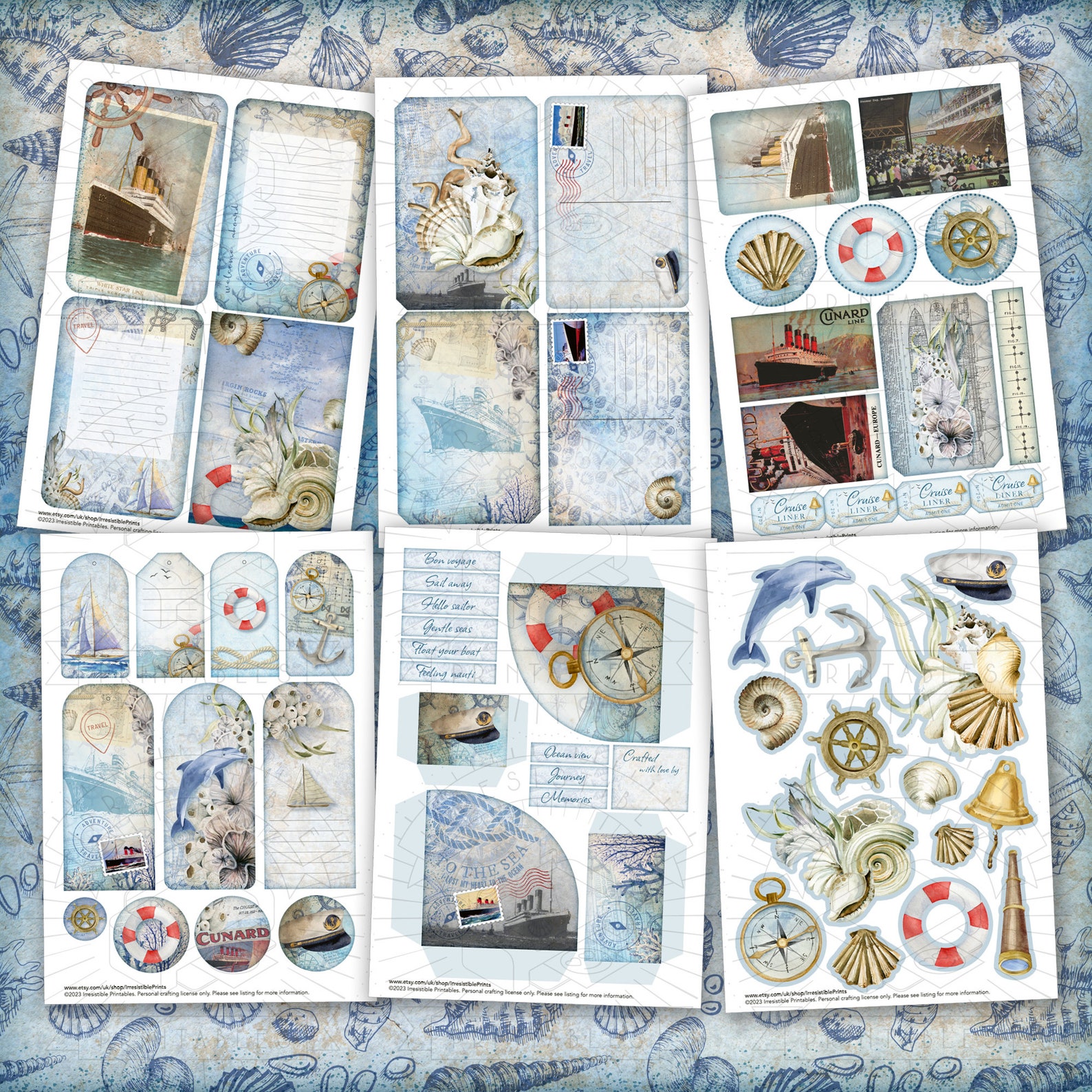 Vintage Cruise Voyage Junk Journal Printable Kit: Digital Download ...