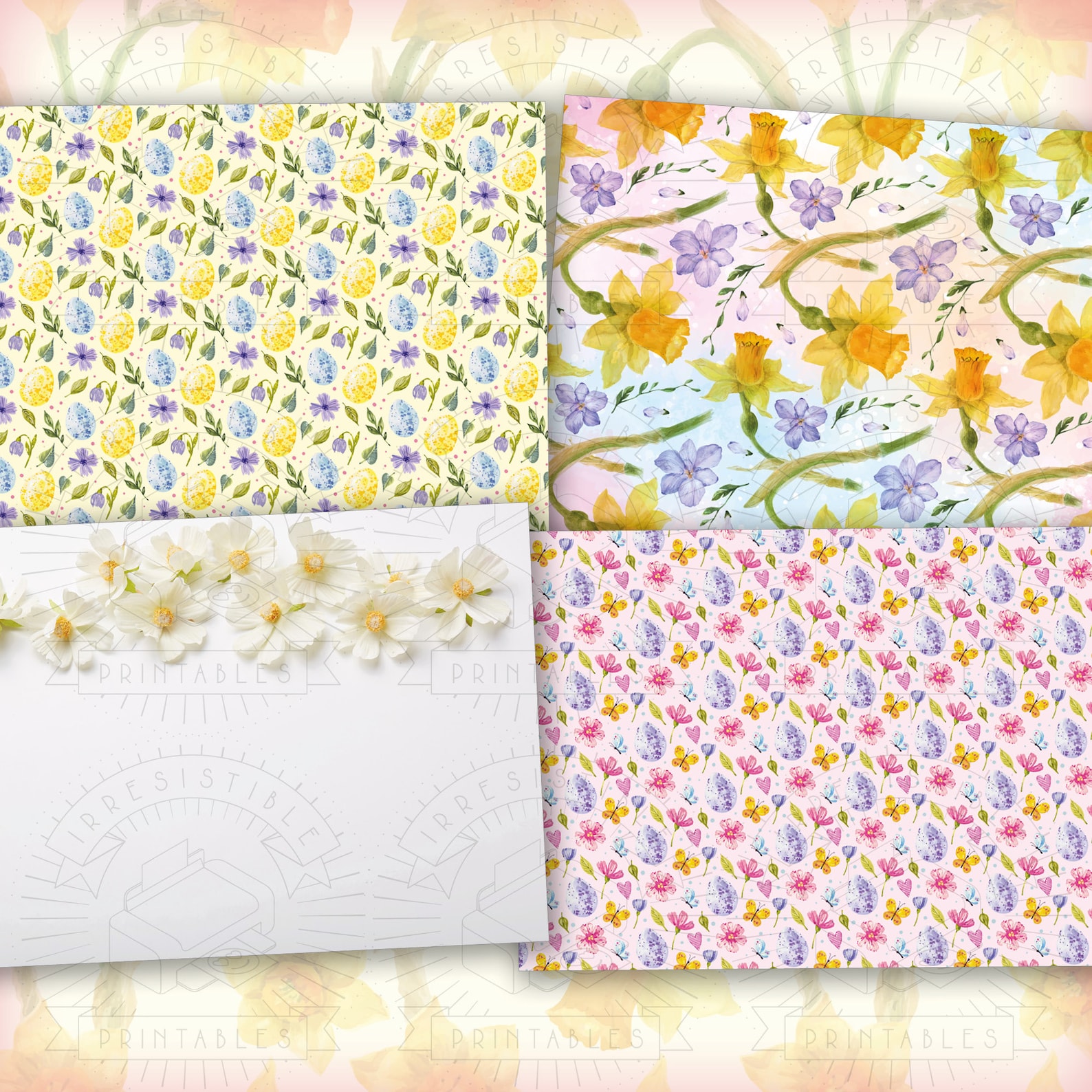 Spring Printable Backing Papers: Digital Download Easter - Etsy