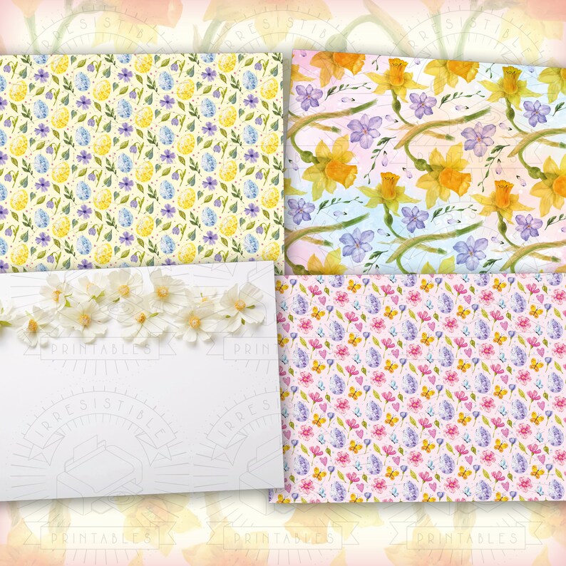 Spring Printable Backing Papers: Digital Download Easter - Etsy