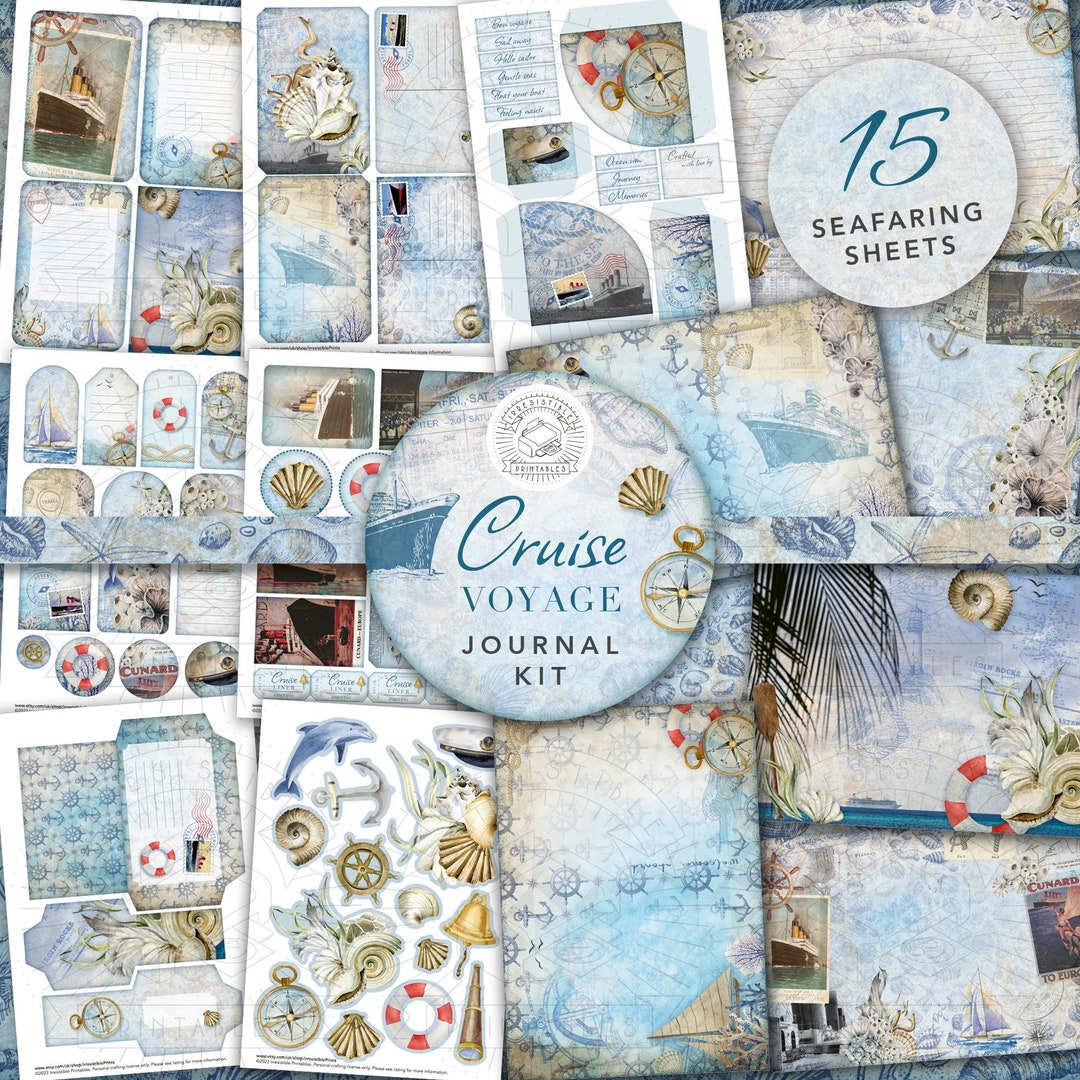Vintage Cruise Voyage Junk Journal Printable Kit: Digital Download ...