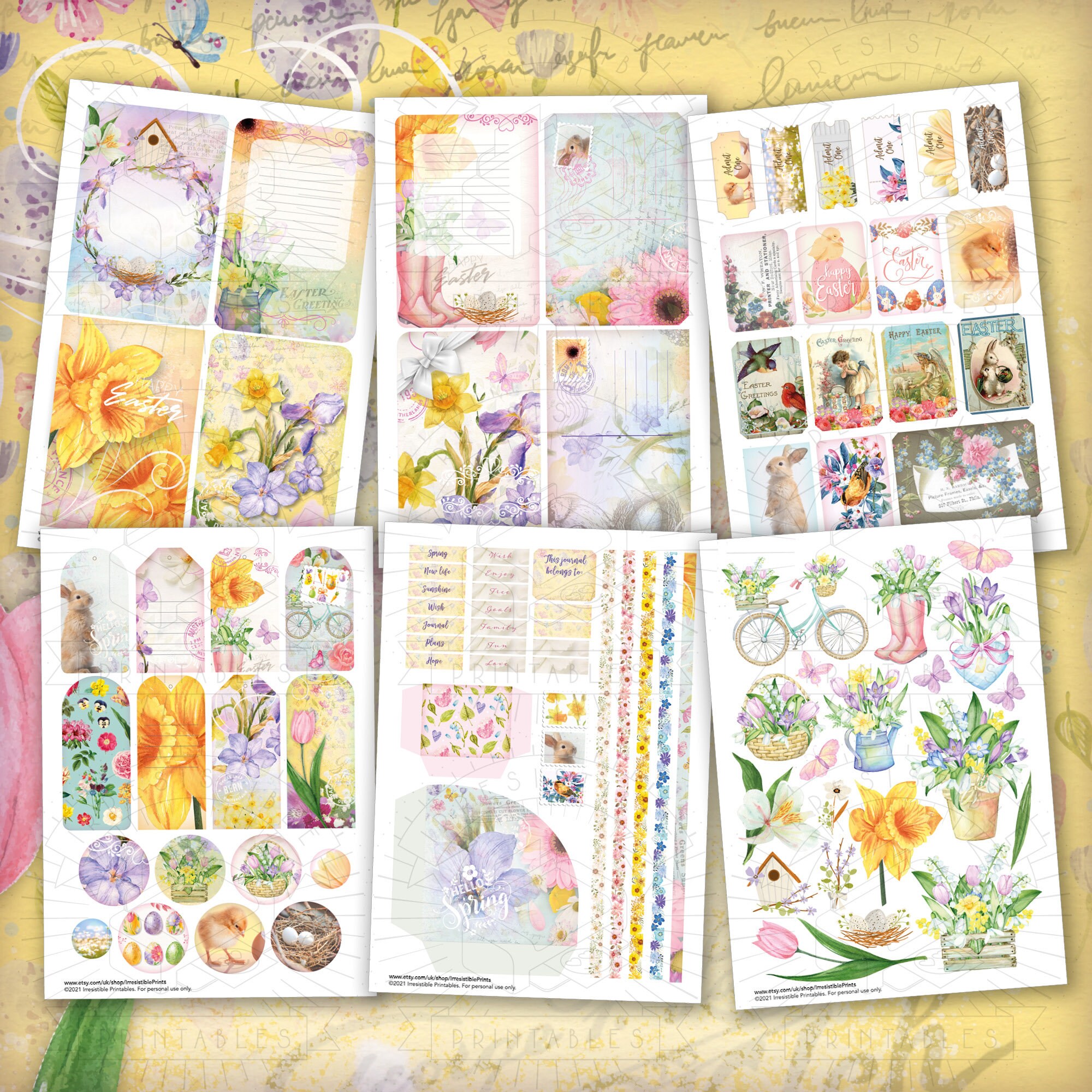 Spring Flowers Junk Journal Printable Kit: Digital Download | Etsy