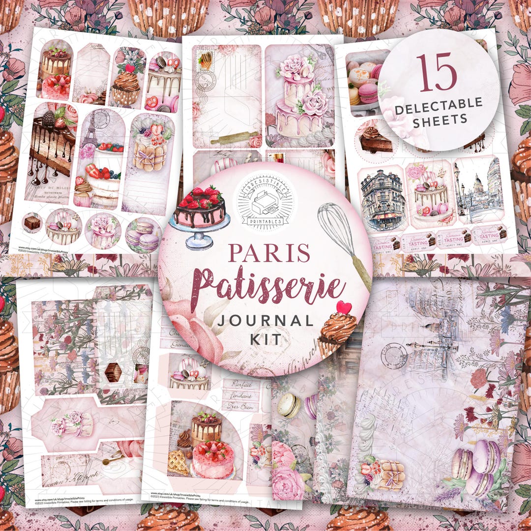 Vintage Paris Patisserie Junk Journal Printable Kit: Digital Download ...