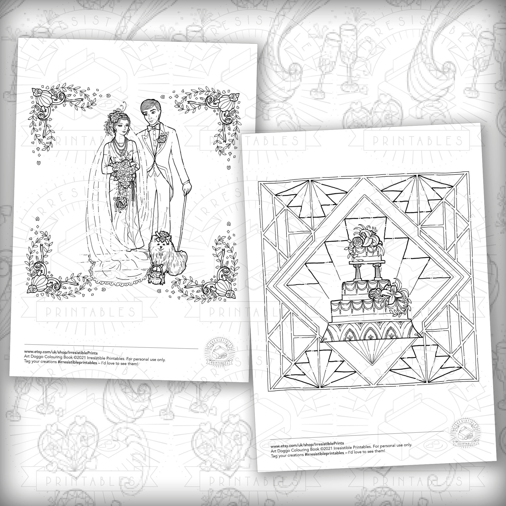 Art Doggo Colouring Book: Art Deco Adult Colouring Coloring | Etsy