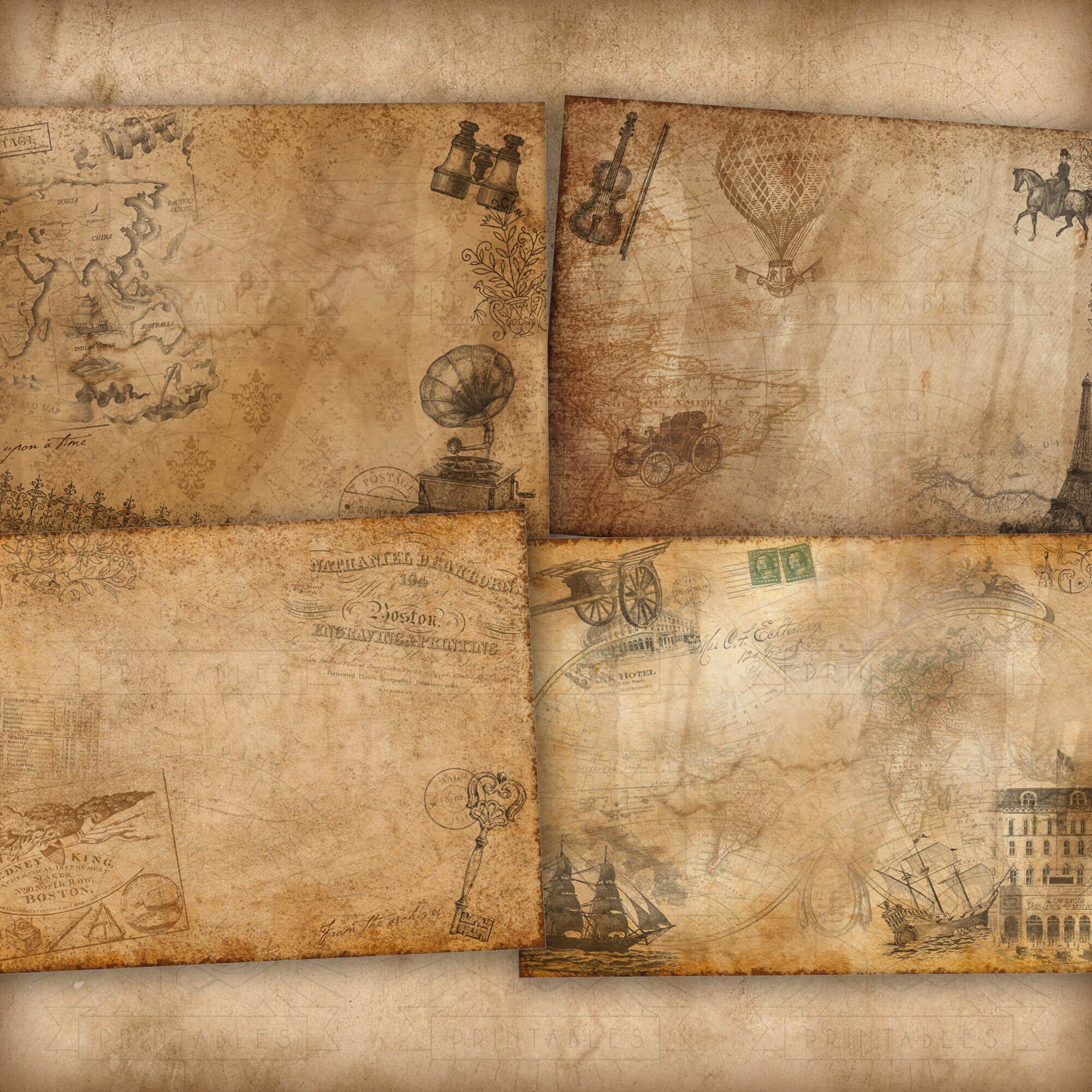 Vintage Printable Backing Papers: Digital Download Coffee - Etsy