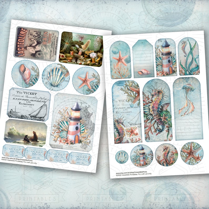 Vintage Ocean Nature Junk Journal Printable Kit: Digital - Etsy