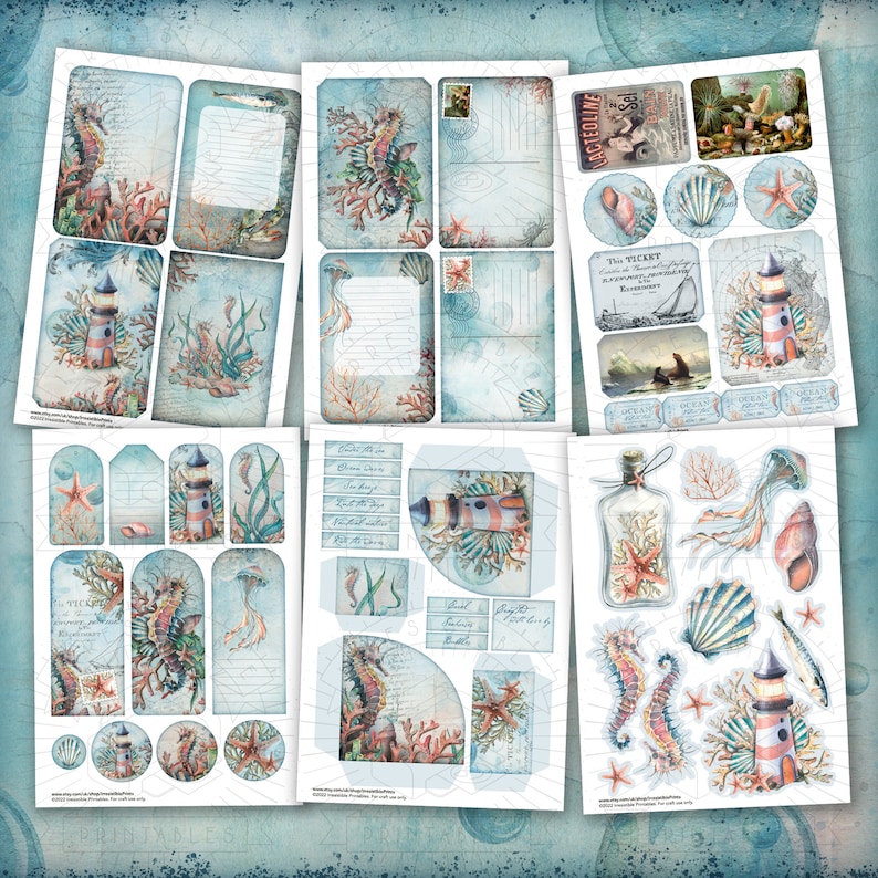 Vintage Ocean Nature Junk Journal Printable Kit: Digital - Etsy