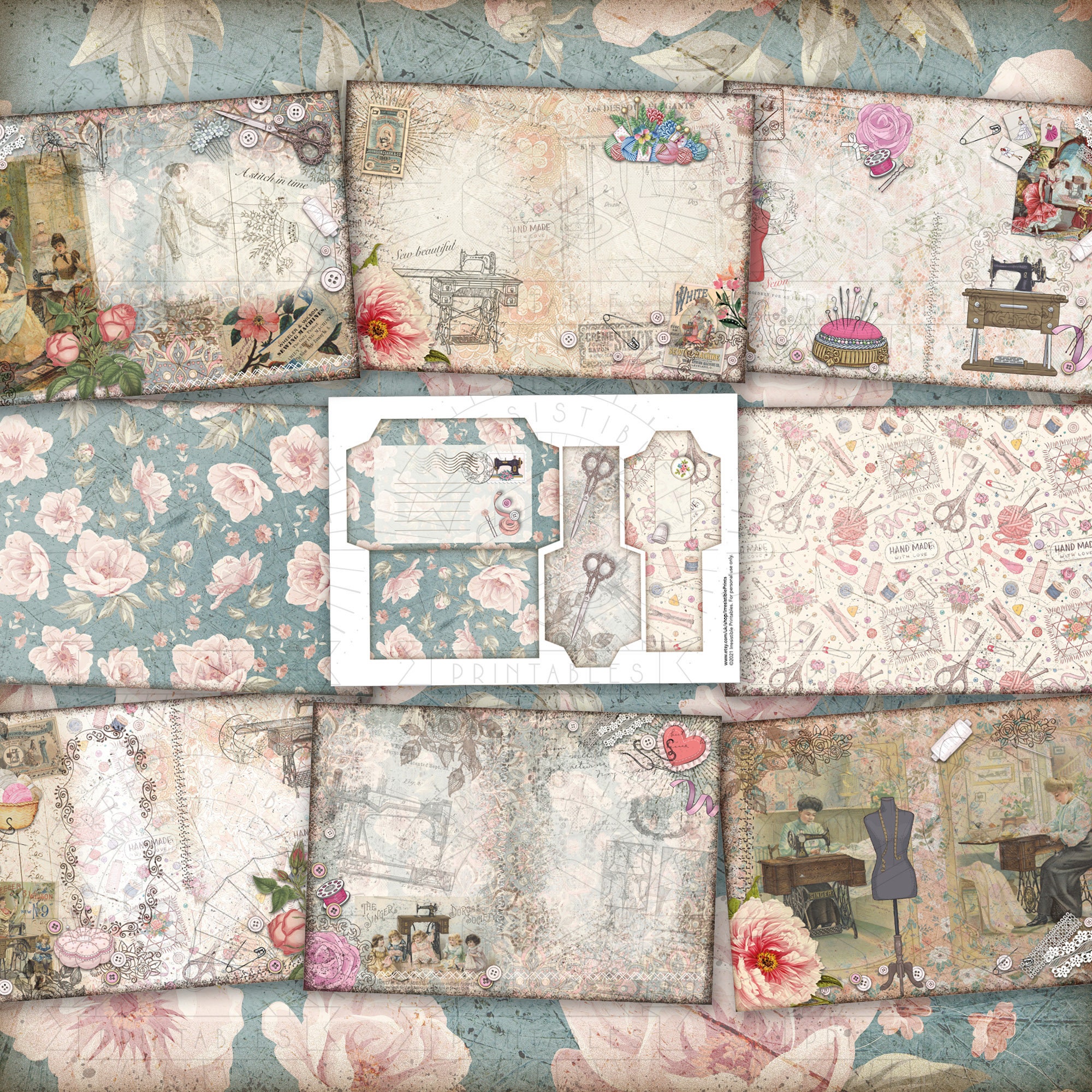 Vintage Sewing Junk Journal Printable Kit: Digital Download - Etsy UK