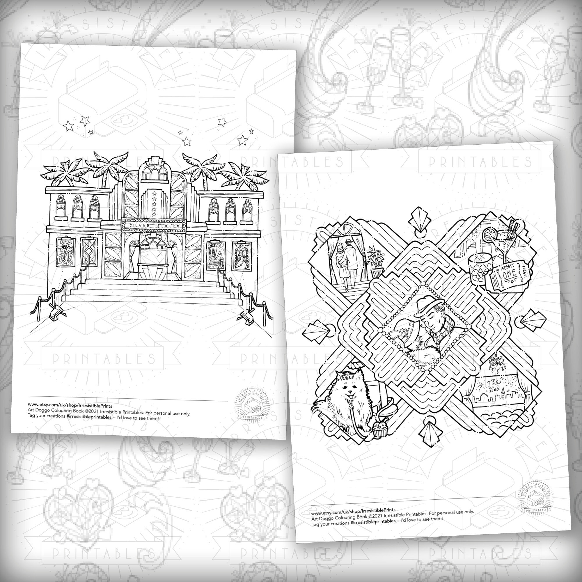 Art Doggo Colouring Book: Art Deco Adult Colouring Coloring | Etsy