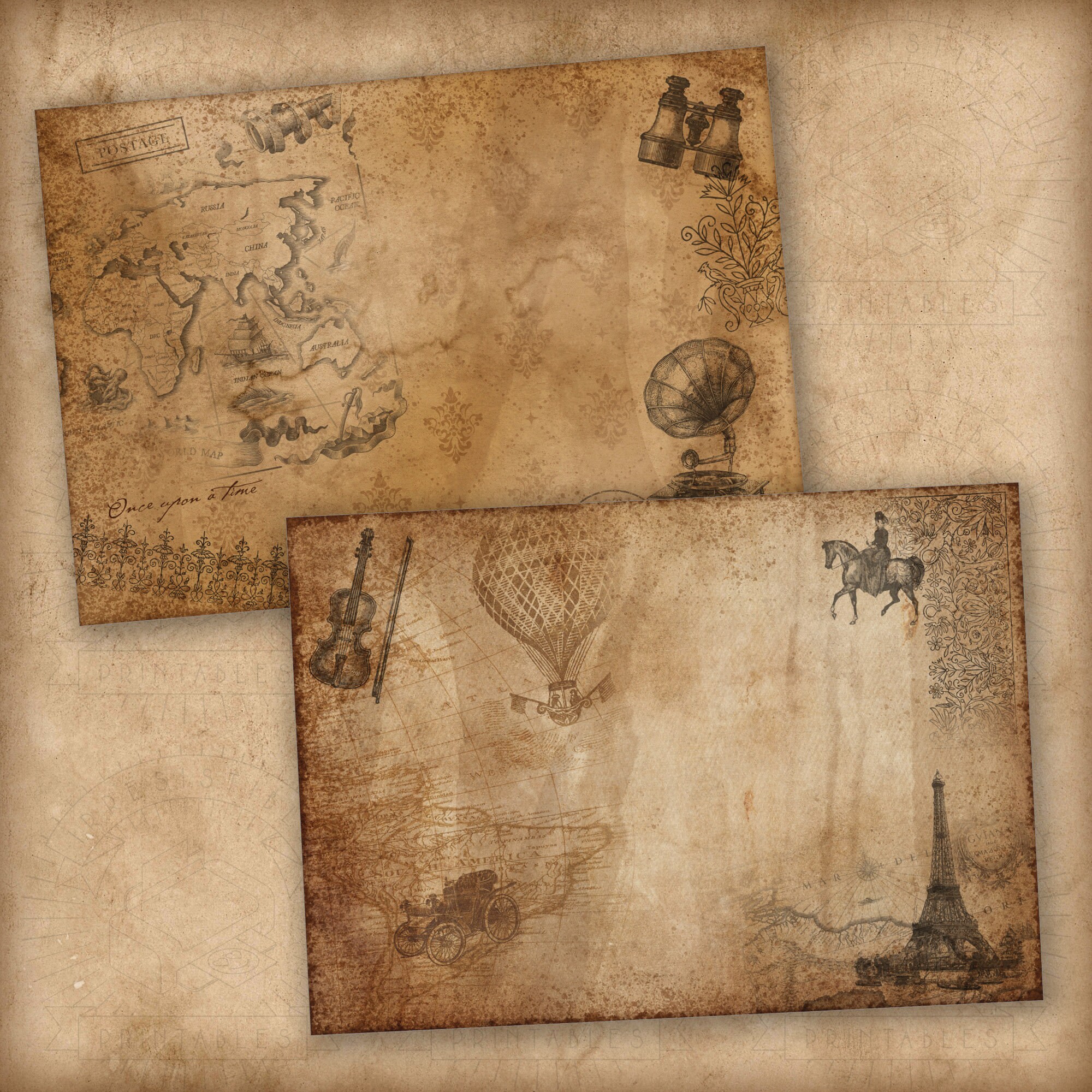 Vintage Printable Backing Papers: Digital Download Coffee - Etsy