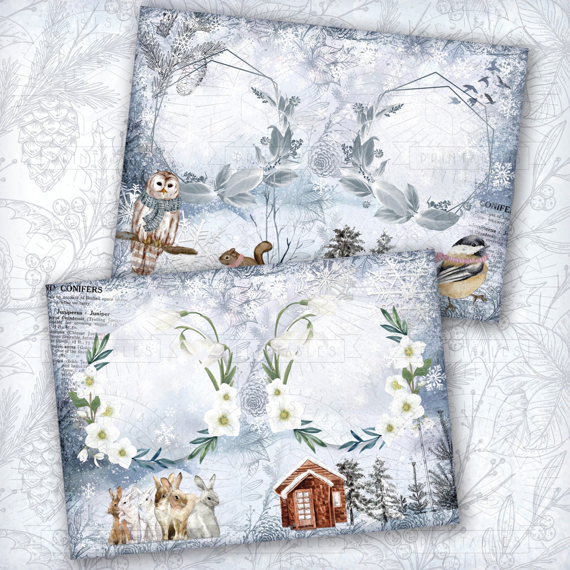 Woodland Winter Junk Journal Printable Kit: Digital Download | Etsy UK