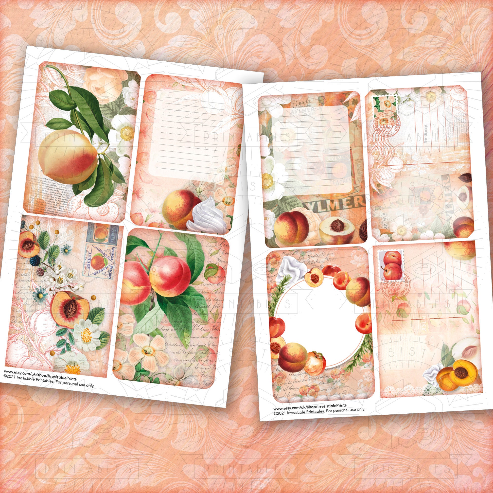 Peaches 'n' Cream Junk Journal Printable Kit: Digital | Etsy