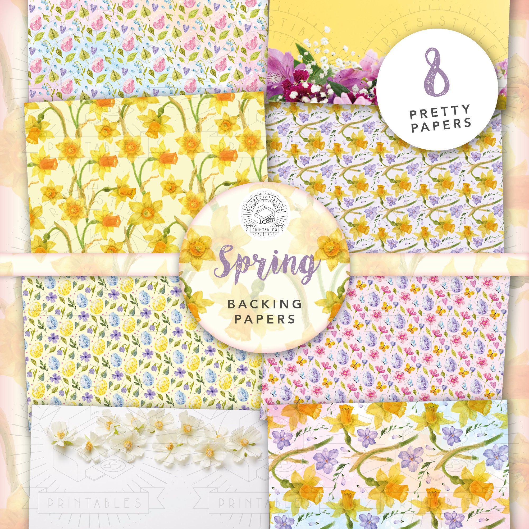 Spring Printable Backing Papers: Digital Download Easter - Etsy