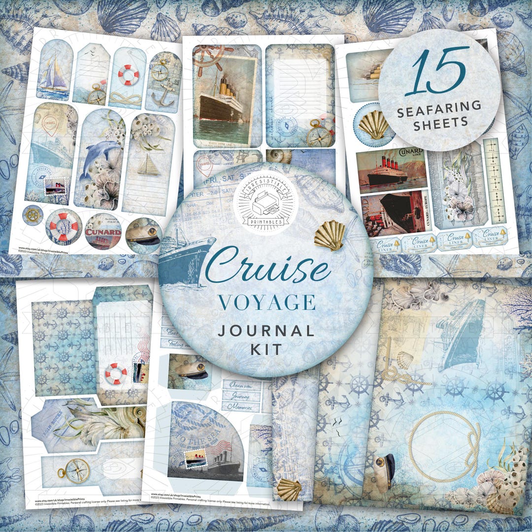 Vintage Cruise Voyage Junk Journal Printable Kit: Digital Download ...