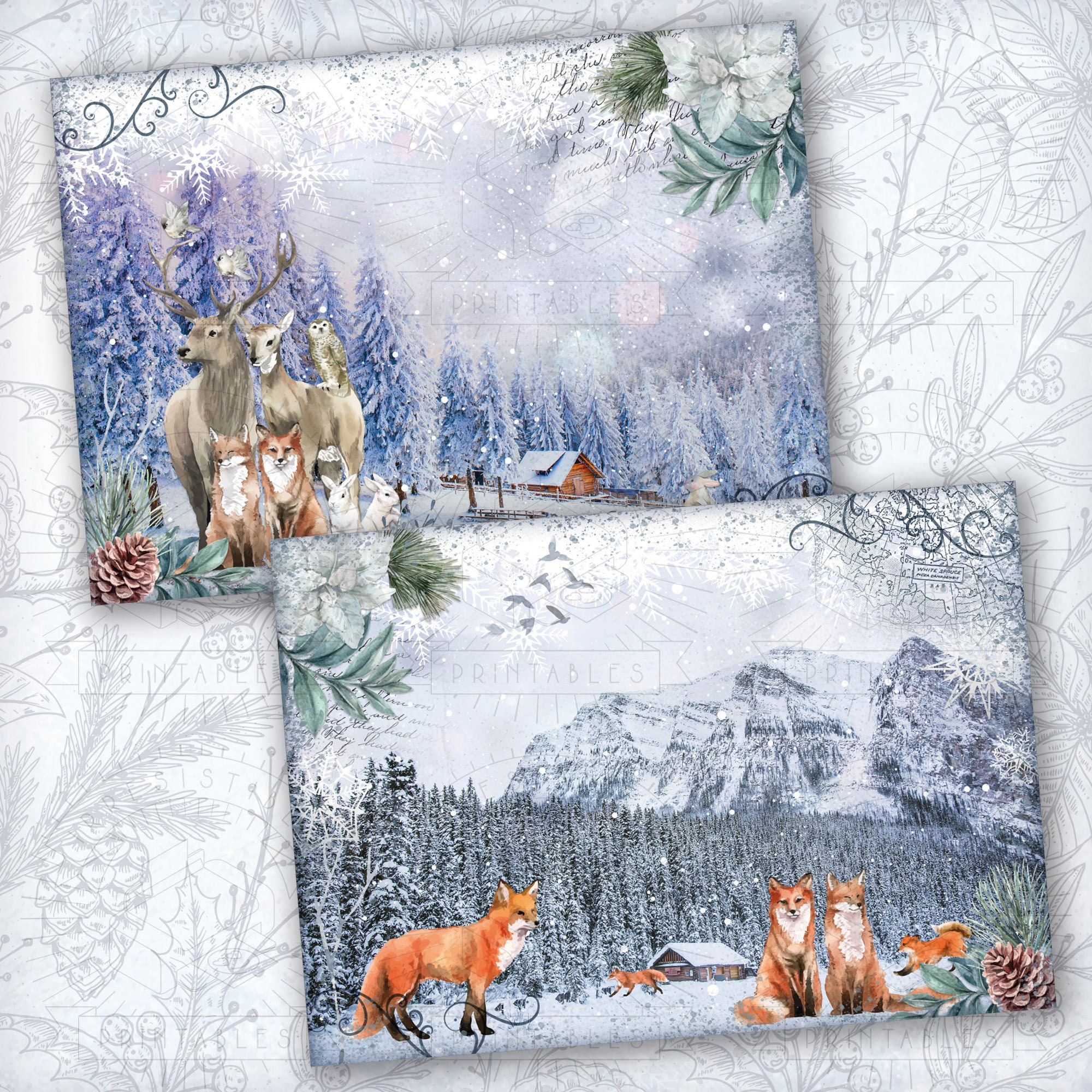 Woodland Winter Junk Journal Printable Kit: Digital Download | Etsy UK