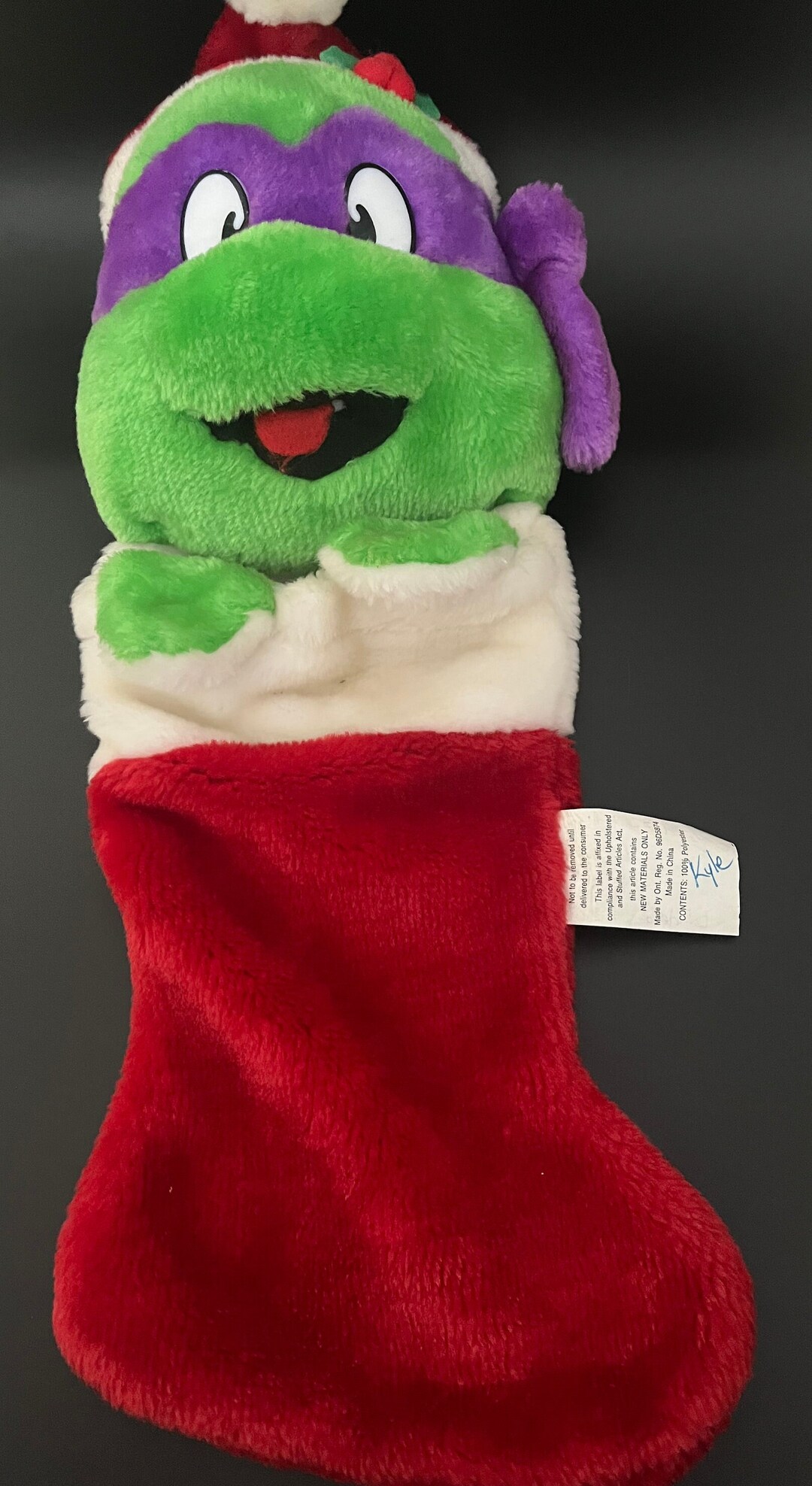 Vintage Teenage Mutant Ninja Turtle TMNT Stocking Donatello Christmas ...