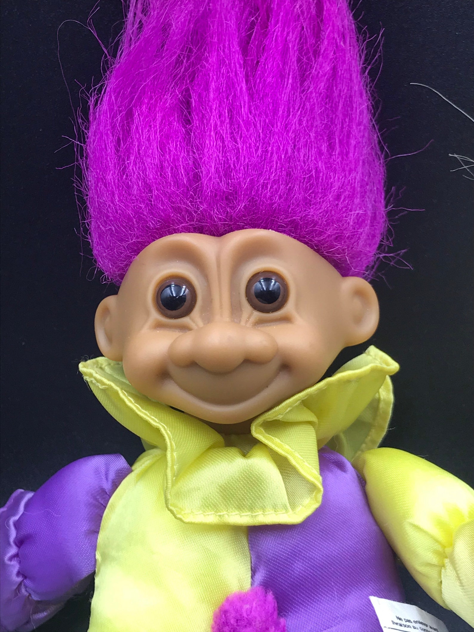 Vintage Troll Set Clown Troll Purple Hair and Yellow Hair Bow - Etsy