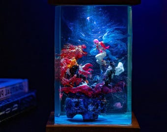 Custom ANIME Night Lamp, Anime WORLD Resin Diorama Lamp, Custom Diorama ...