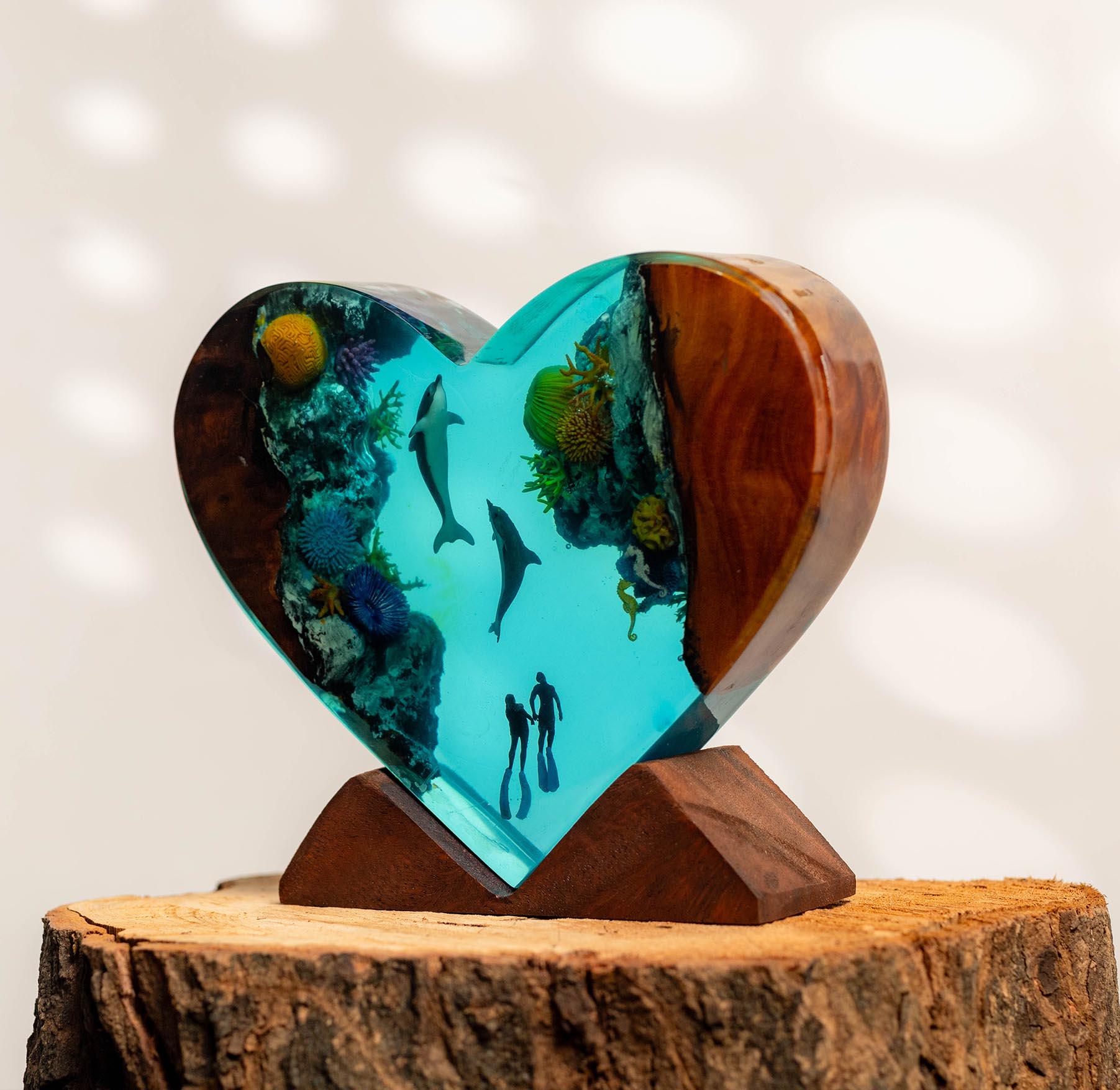 Dolphin Resin Lamp, Turtles Resin Night Light, Scuba Diver Gift, Ocean ...