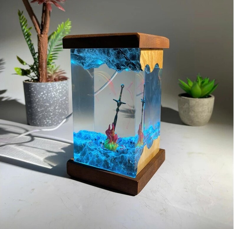 Resting Place in D.ark Sou.ls Night Light Bo.nfire Da.rk Soul 3 Lamp, D ...